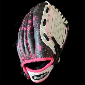 Rawlings | Other | Rawlings Pink Paint Splatter Blackwhite Tball Gloves ...